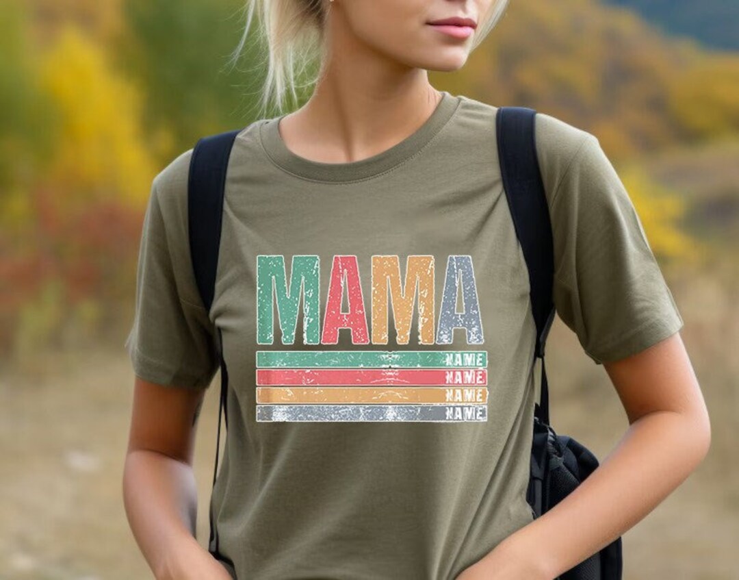Custom Kids Names Mama Shirt, Custom Mom Shirt, Personalized Mama ...