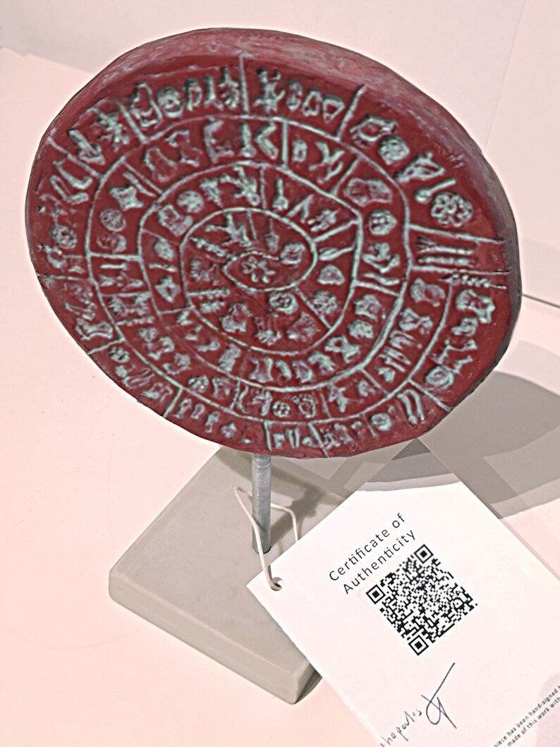 Phaistos Disc Minoan Gift Clay Ceramic Handmade Greek Faistos Museum ...