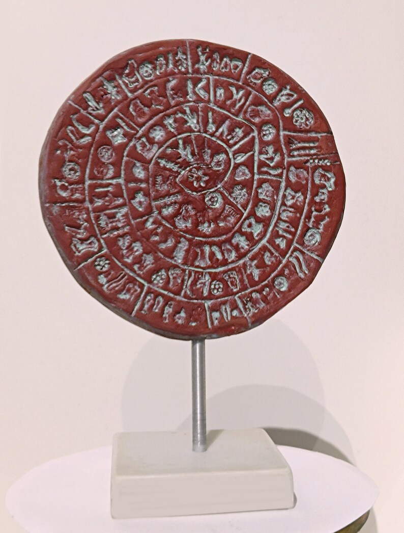 Phaistos Disc Minoan Gift Clay Ceramic Handmade Greek Faistos Museum ...