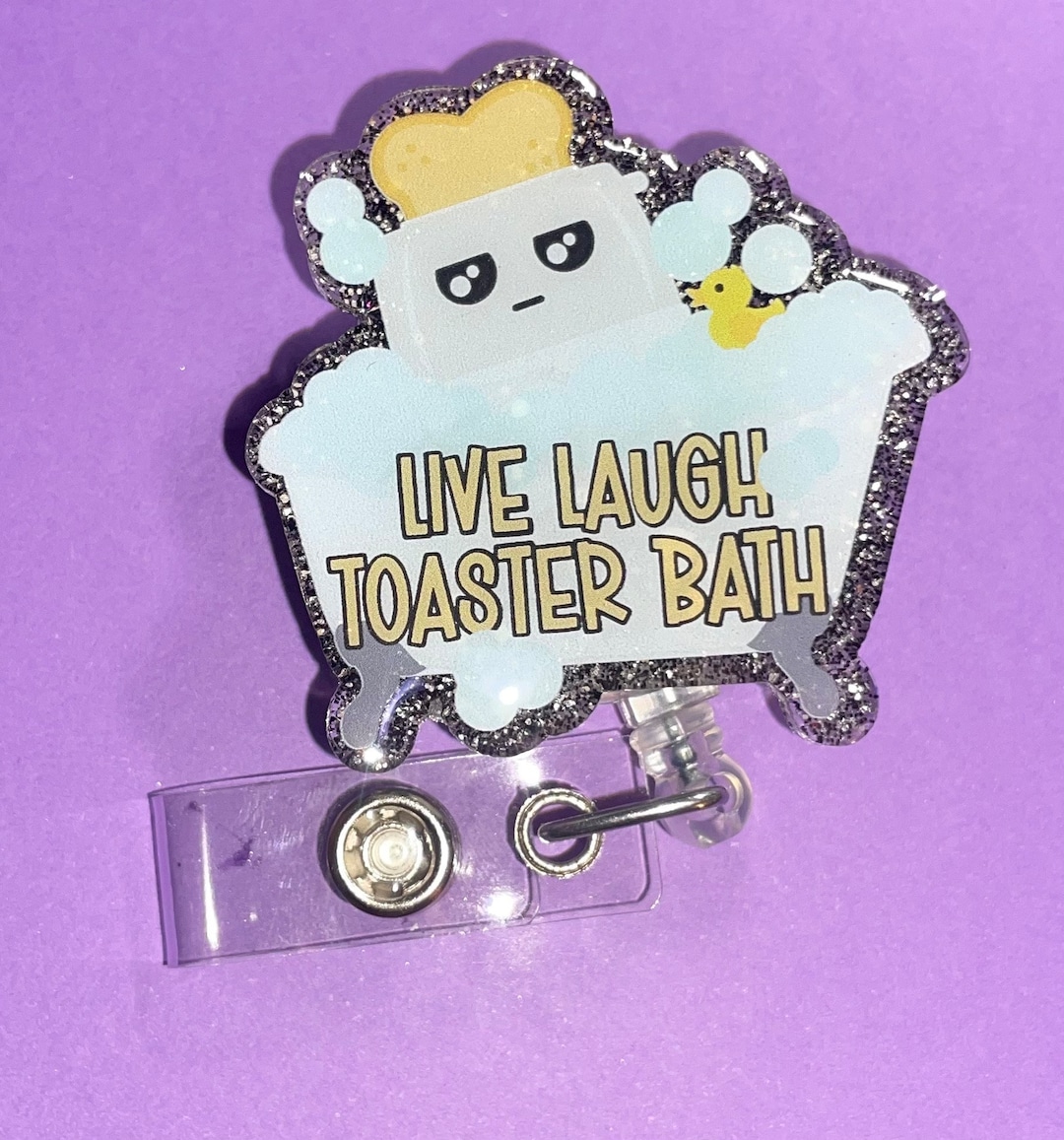 Live Laugh Toaster Bath Dark Humor Badge Reel Nurse Vettech - Etsy