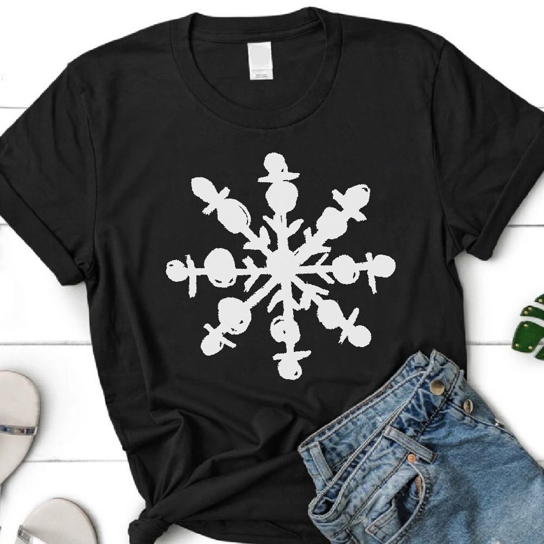 Snowflake T-shirt Christmas Shirt Holiday Party Shirt Women - Etsy