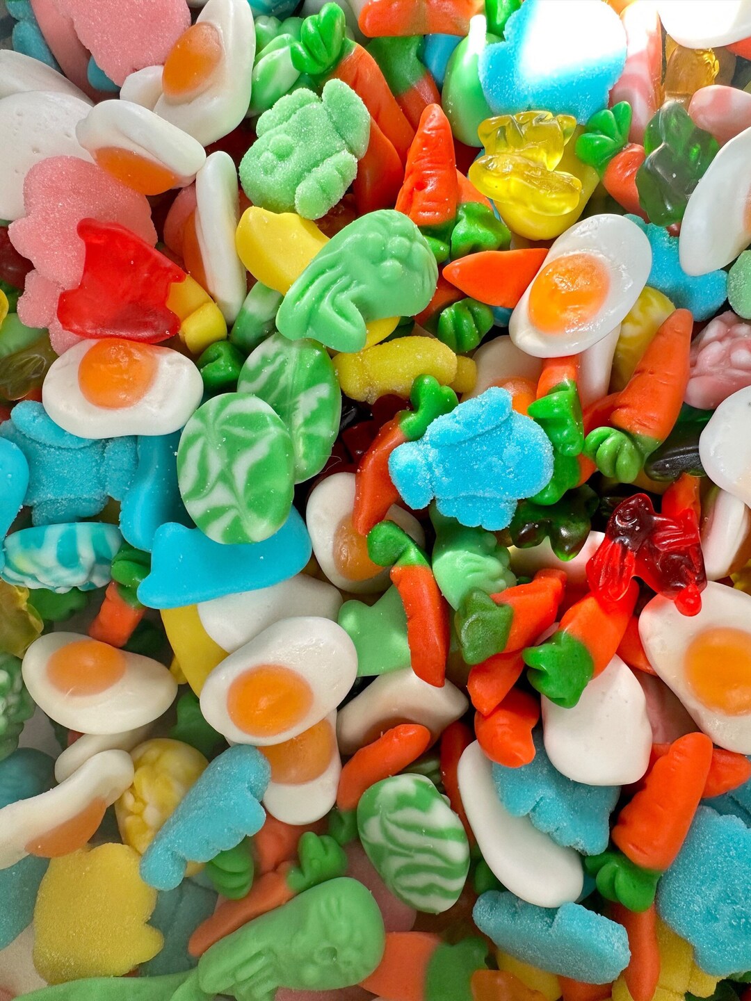 Large Eggs and Bunnies Gummy Mix 1 Pound Easter Candy Mix Gummy Fried ...