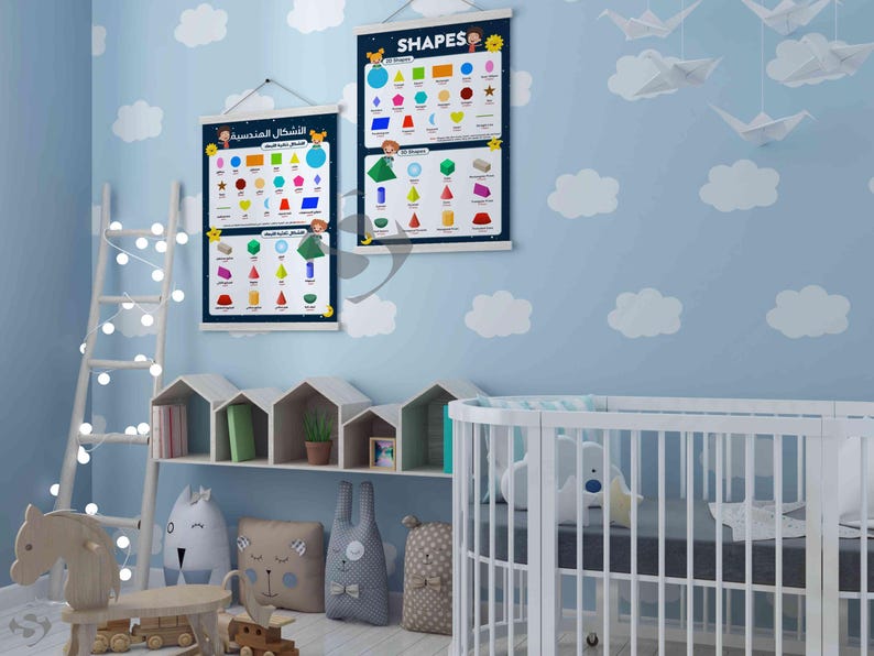 Printable Geometry Shapes Poster for Kids – 4 Languages | 2D & 3D ...