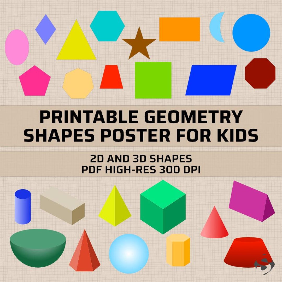 Póster imprimible de figuras geométricas para niños: figuras 2D y 3D ...