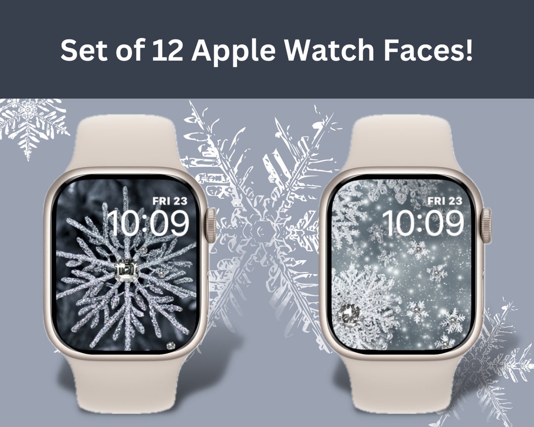 Set of 12 Snowflake Apple Watch Faces - Etsy