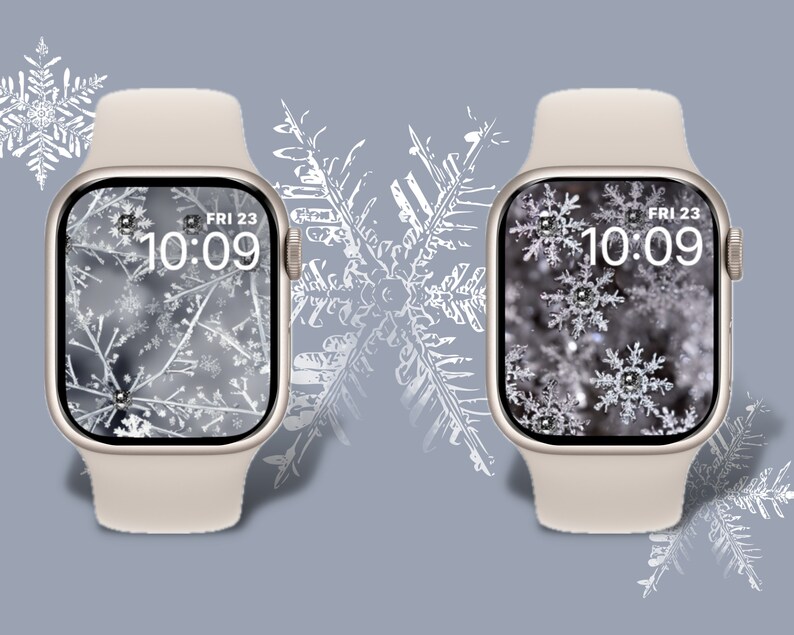 Set of 12 Snowflake Apple Watch Faces - Etsy