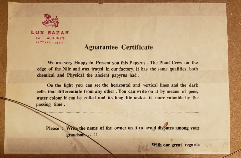 Authentic Hand Painted Egyptian Papyrus of Hieroglyphic Alphabet and ...