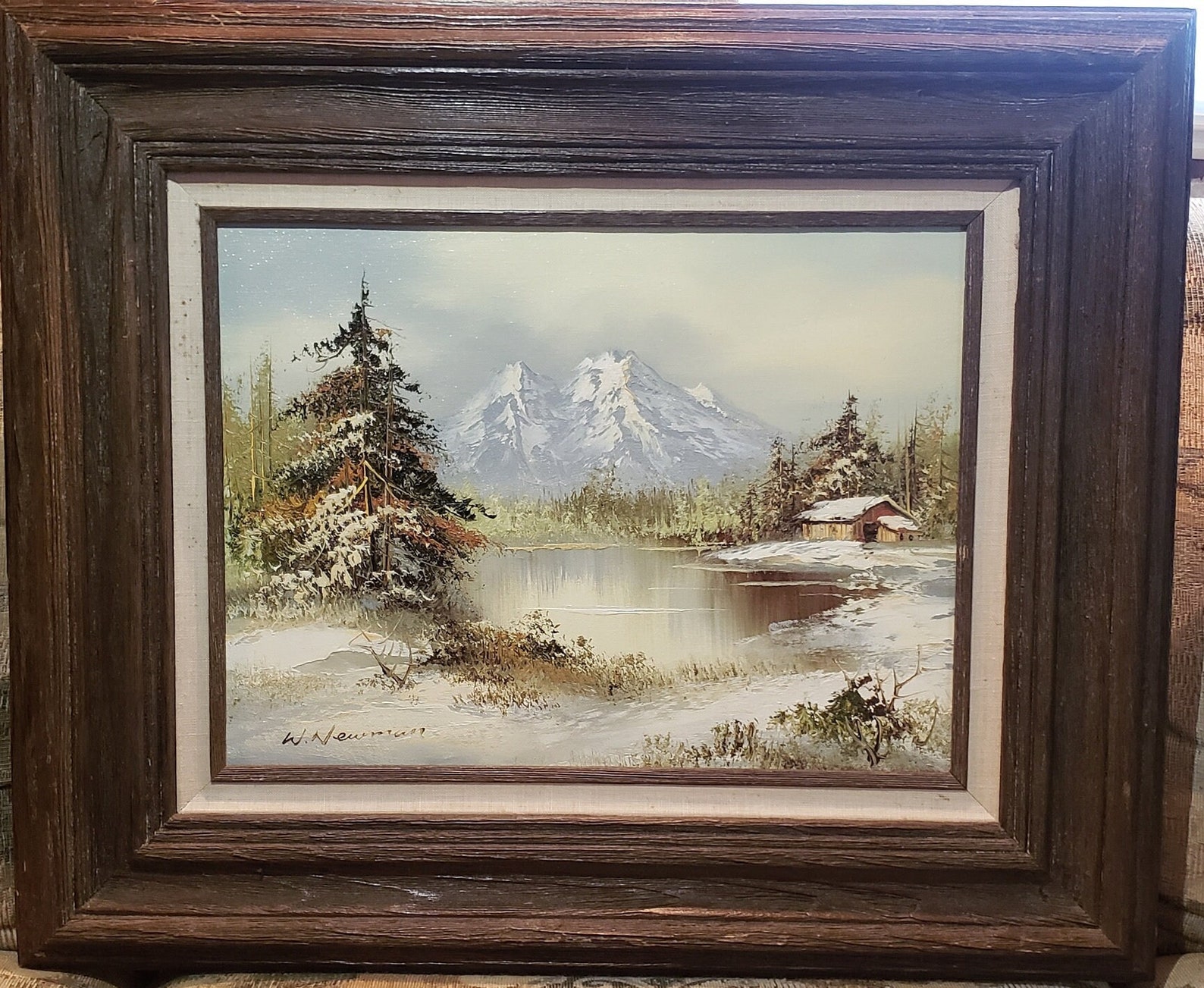 W. Newman Winter Landscape Oil Painting - Etsy