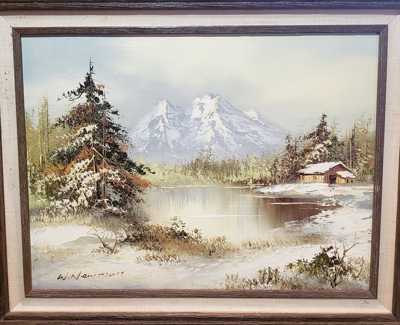 W. Newman Winter Landscape Oil Painting - Etsy