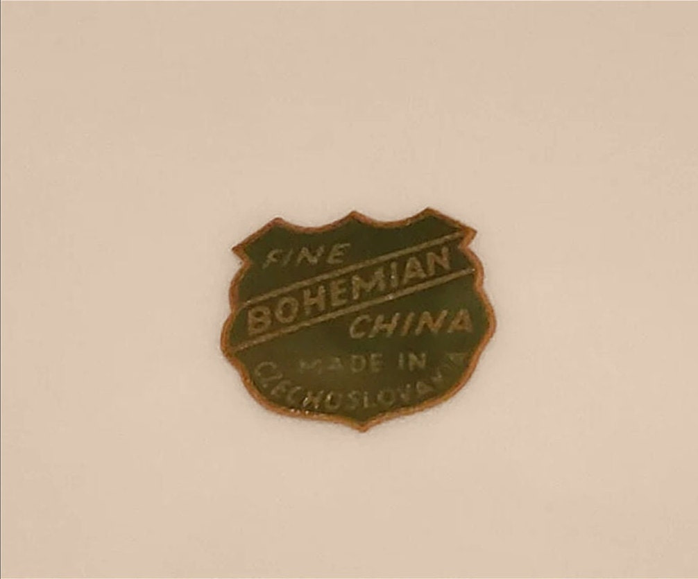 Fine Bohemian China Made in Czechoslovakia pink Rose Pattern Dinnerware ...