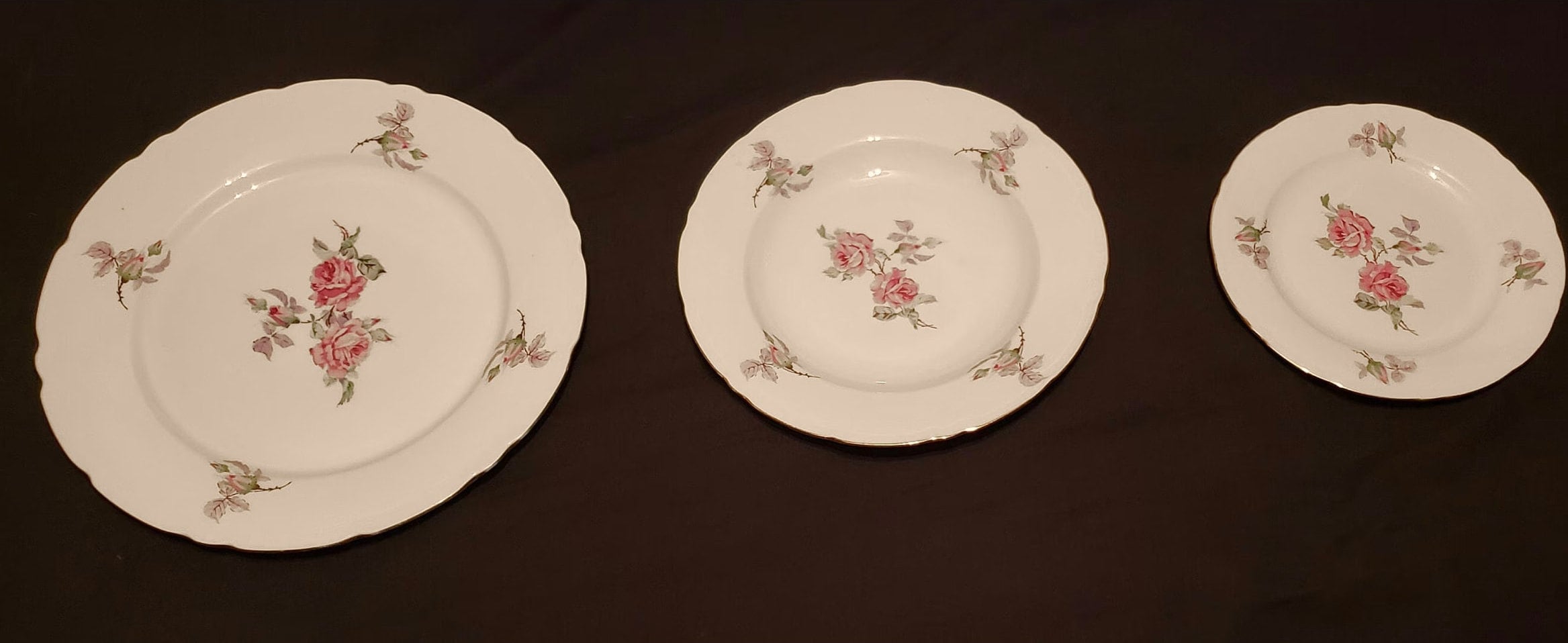 Fine Bohemian China Made in Czechoslovakia pink Rose Pattern Dinnerware ...
