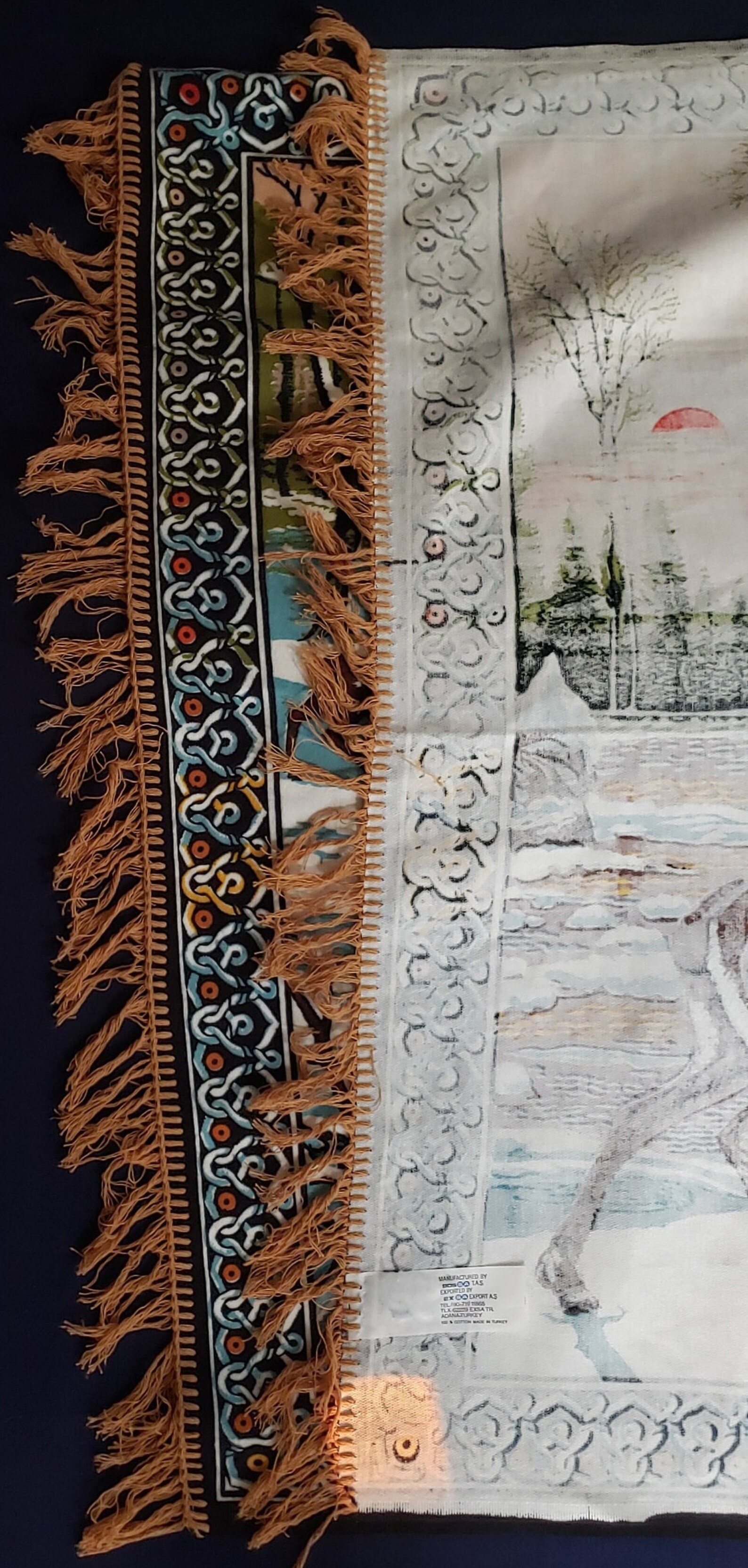 Stunning 100% Cotton Turkish Handmade/knotted Winter Scene Tapestry - Etsy