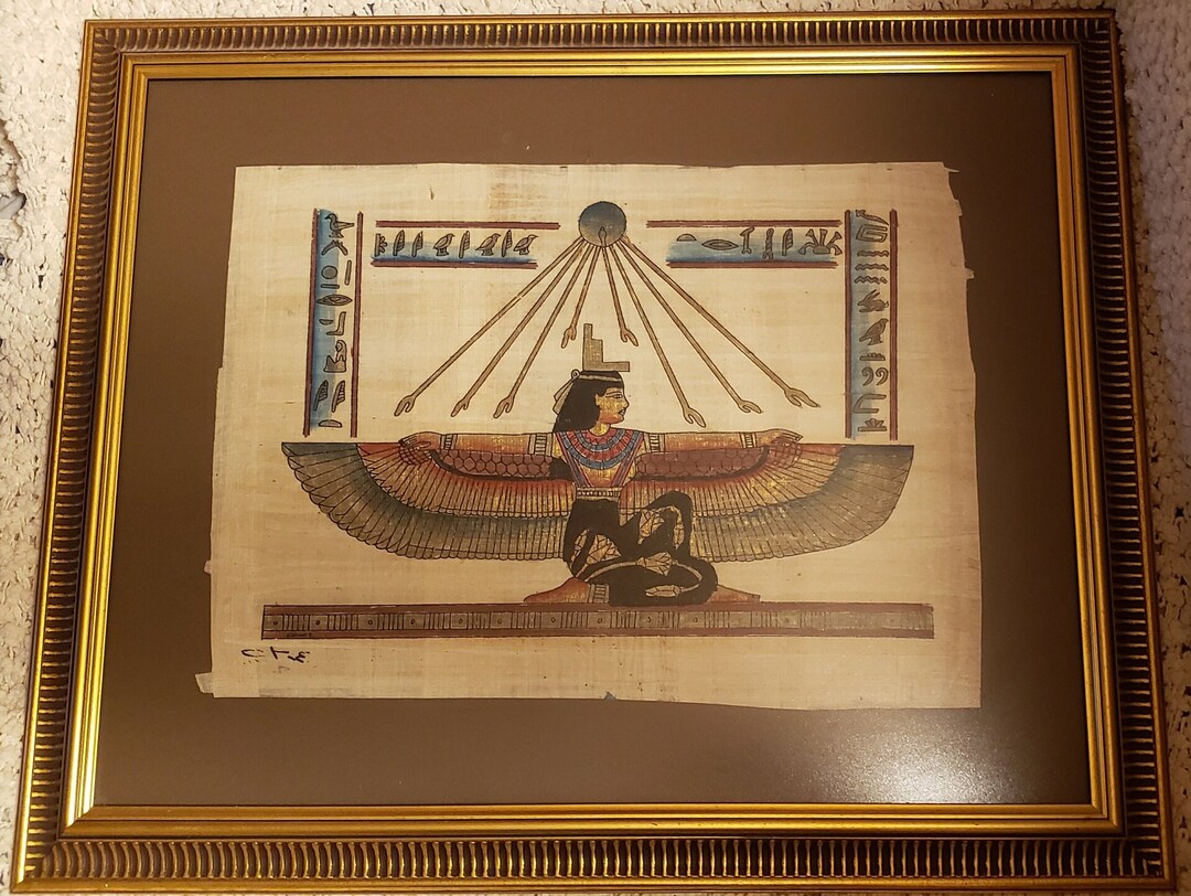 Authentic Hand Painted Egyptian Papyrus of the Goddess "isis" (made in ...