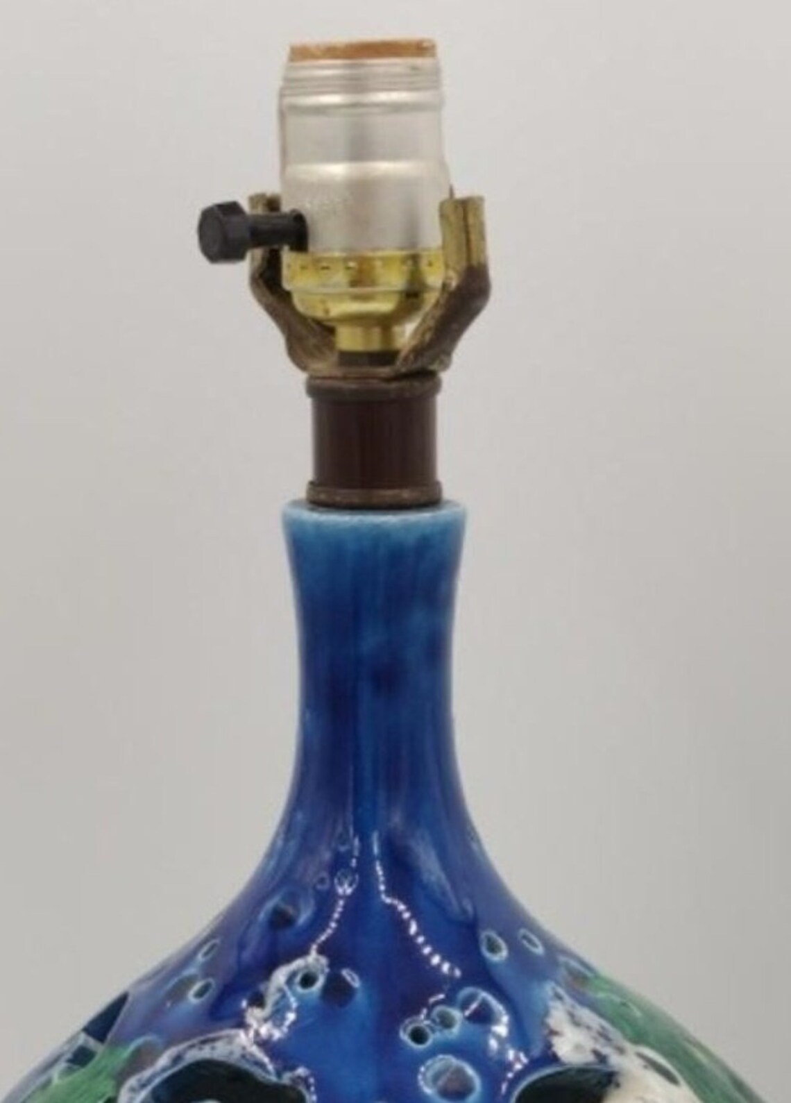 1950's Drip Lava Glaze Cutout Ceramic Lamp - Etsy