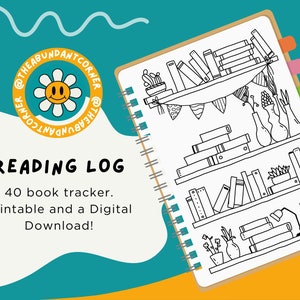 Cute Bookshelf Reading Log With Plants | Book Tracker | Track Reading ...