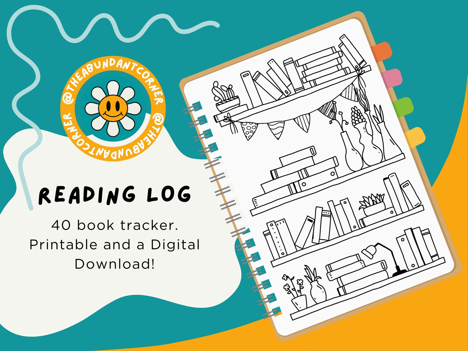 Cute Bookshelf Reading Log With Plants | Book Tracker | Track Reading ...