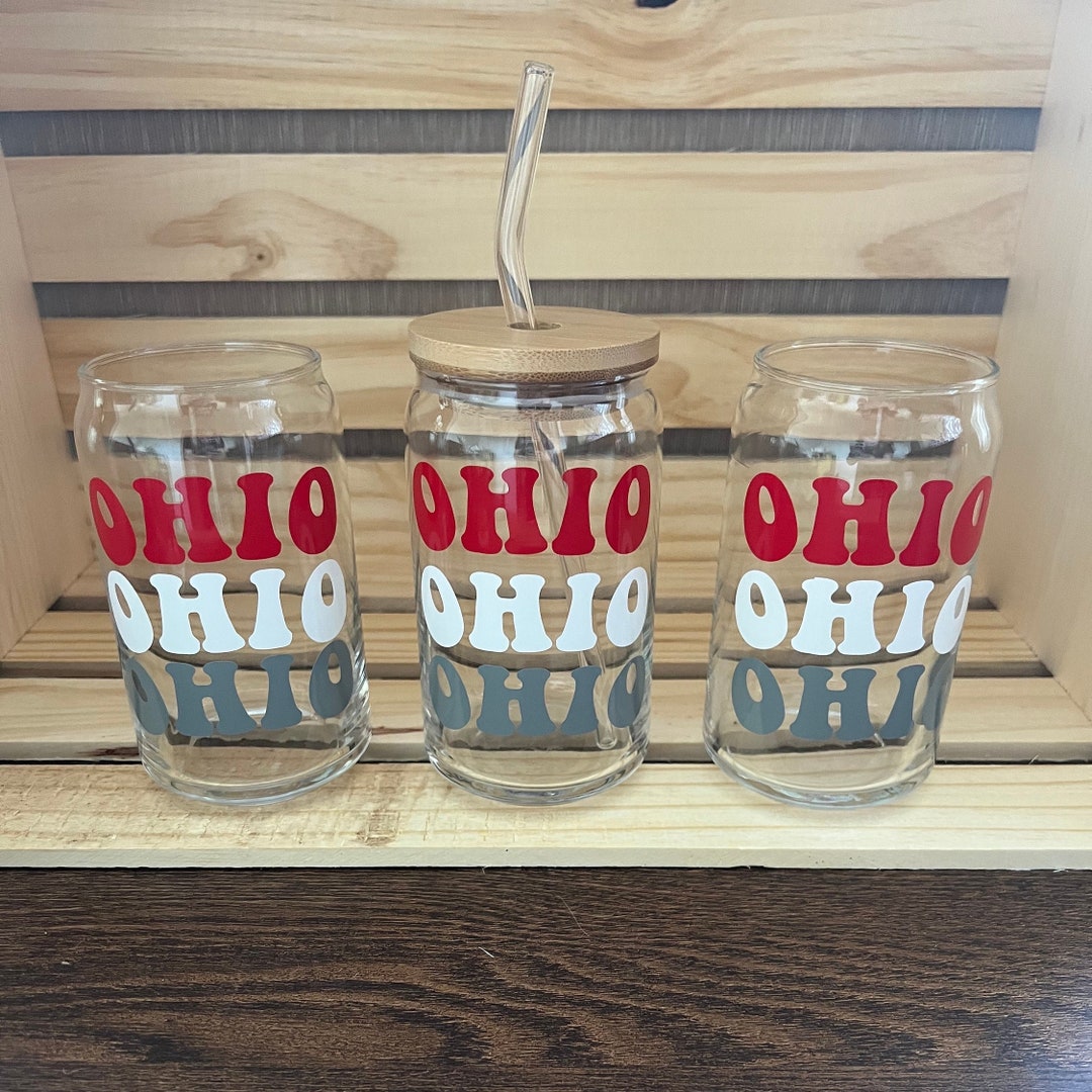 Ohio State Buckeyes Beer Can Glass 16oz Iced Coffee Glass Ohio State ...