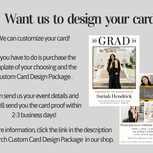 2024 Graduation Card Template for Canva / Graduation Announcement ...