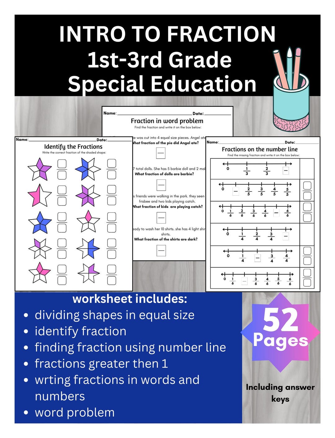 Introduction to Fraction 1st to 3rd Grade Homeschool - Etsy