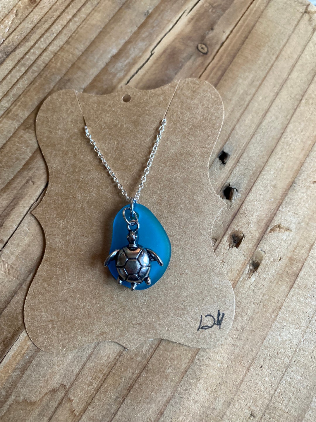 Sea Glass Turtle Necklace - Etsy