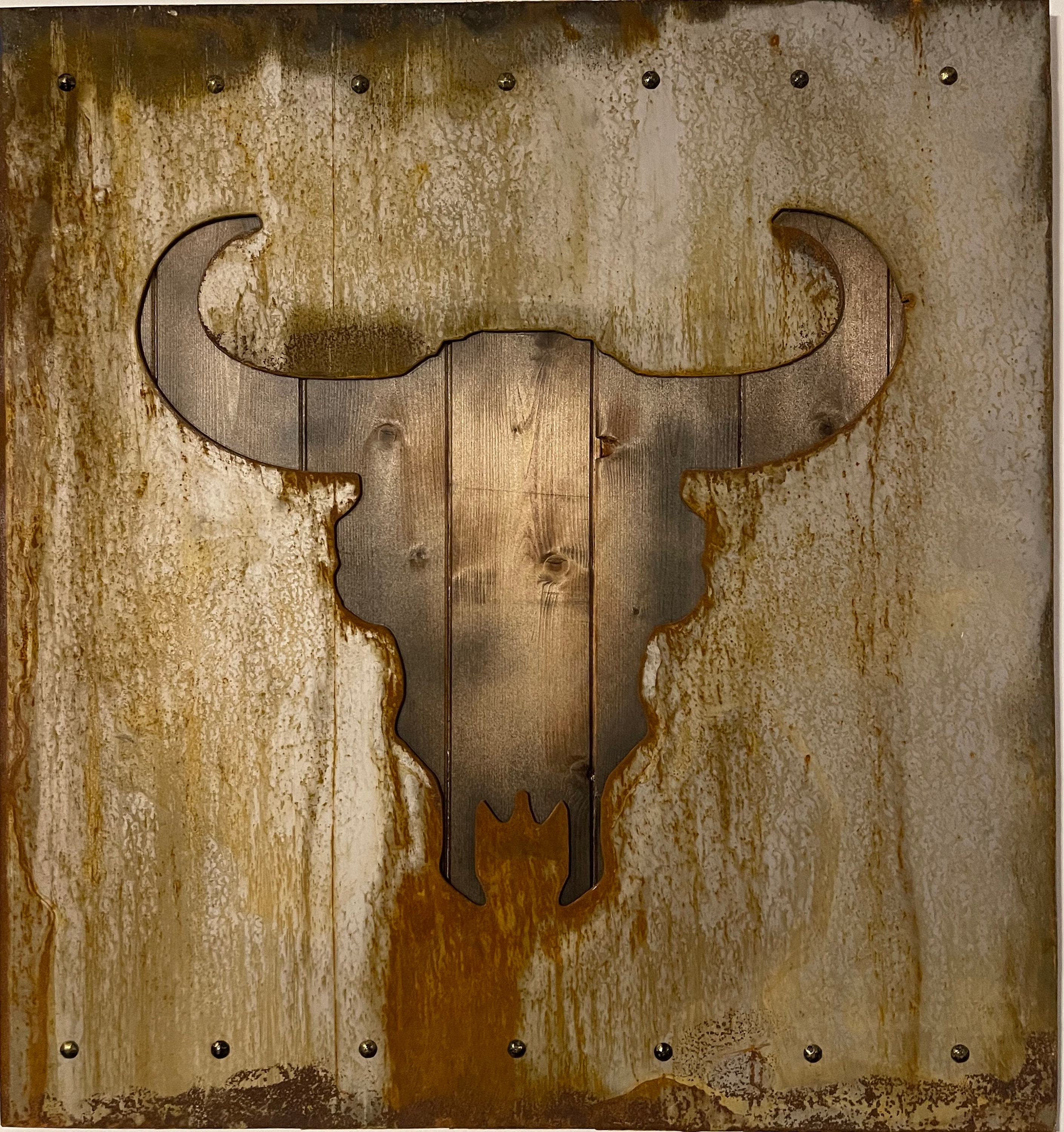 Steer Head Wall Art - Metal and Wood - Etsy