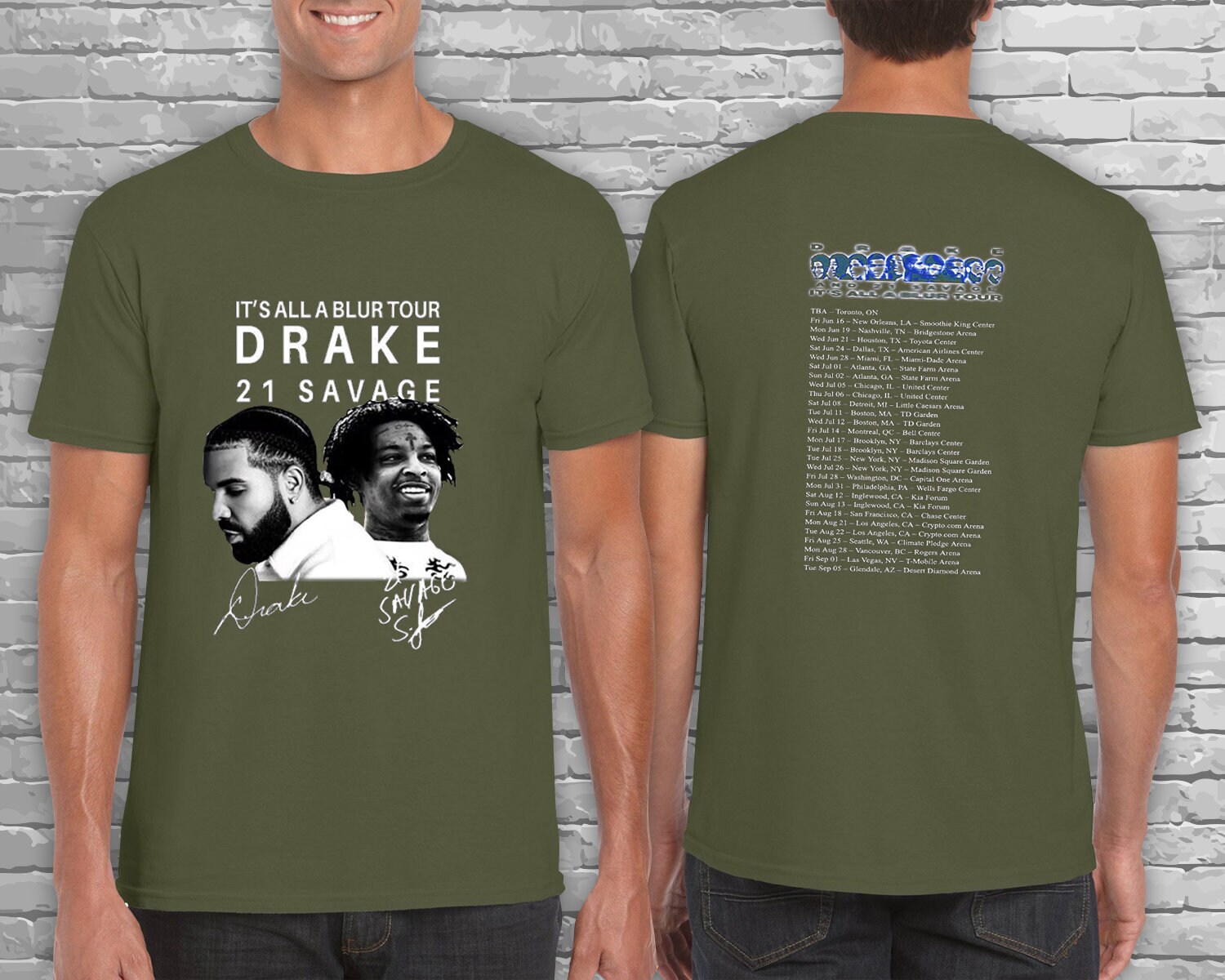 Drake 21 Savage It's All A Blur Tour 2023, Drake & 21 Savage Tour Shirt ...