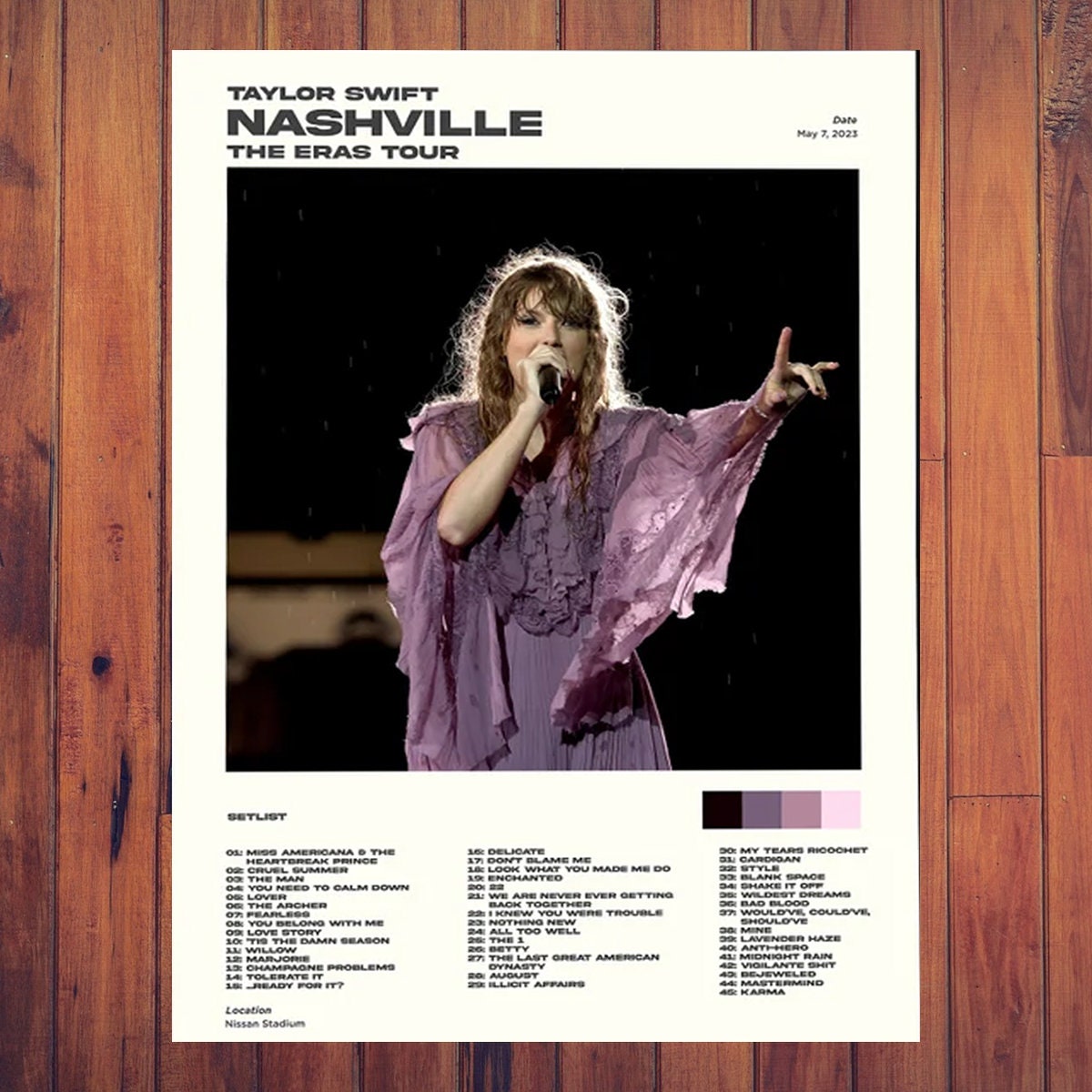 Custom Eras Tour Poster, Taylor Nashville TN Night 3, The Eras Tour ...