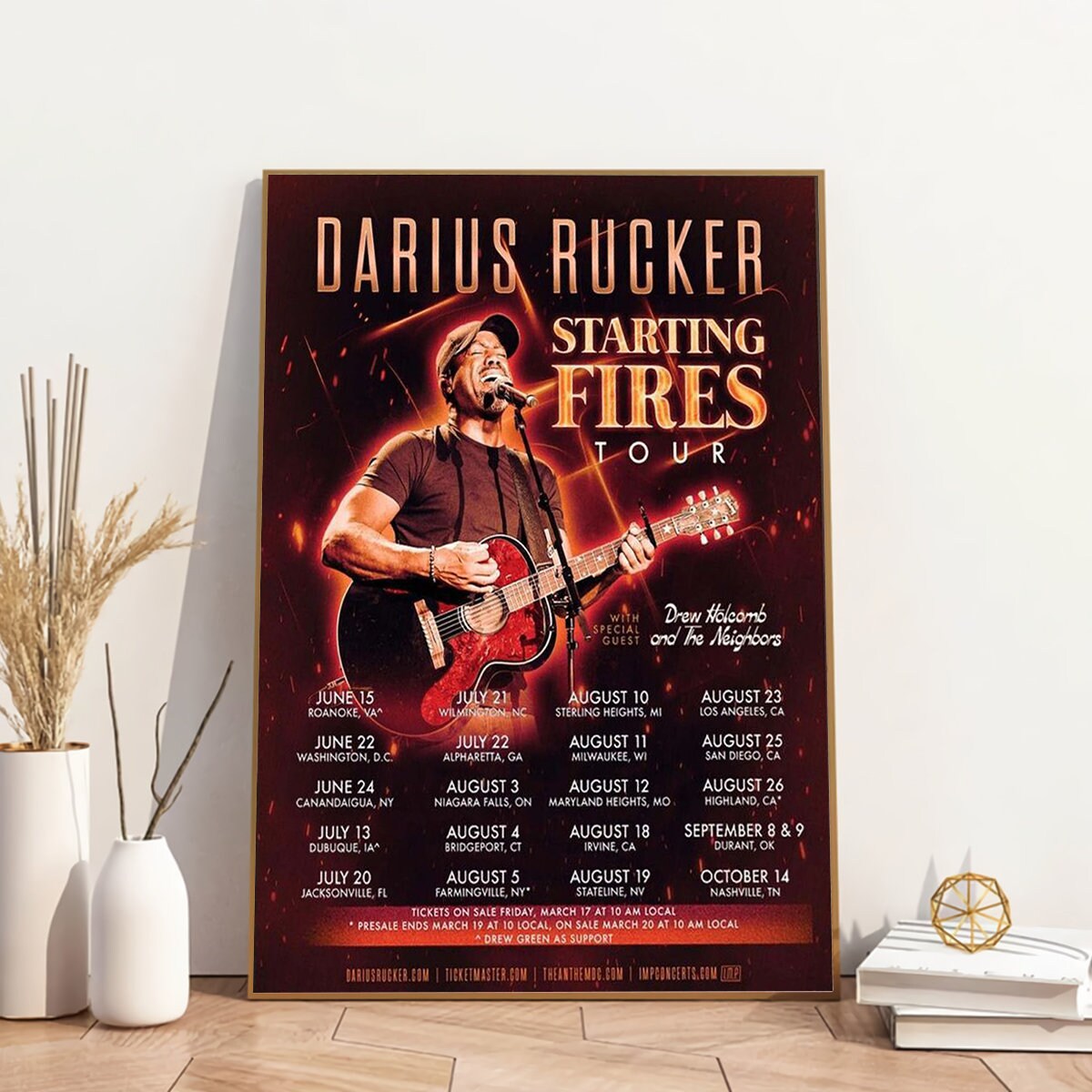 Starting Fires Tour 2023 Poster, Guitarist Poster, DR Tour Merch, 2023 ...