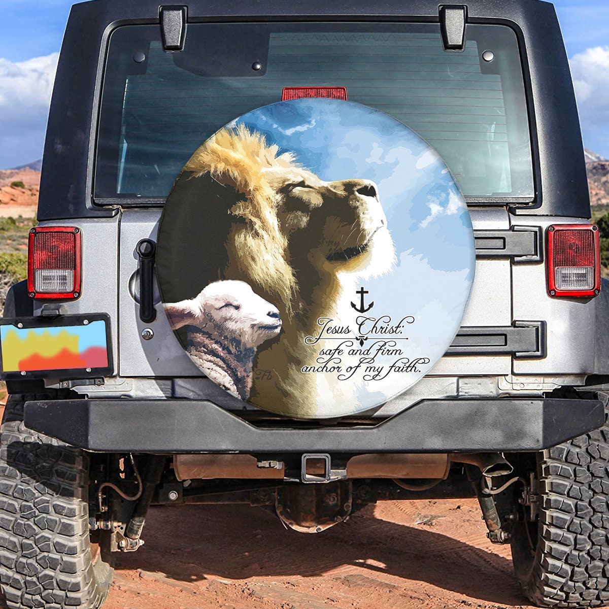 Lion And Lamb Spare Tire Cover, Jesus Christ Anchor Spare Wheel Cover ...