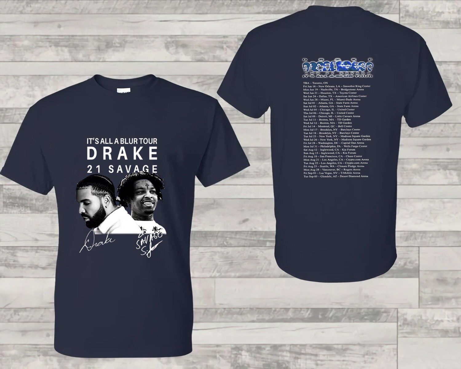 Drake 21 Savage It's All A Blur Tour 2023, Drake & 21 Savage Tour Shirt ...