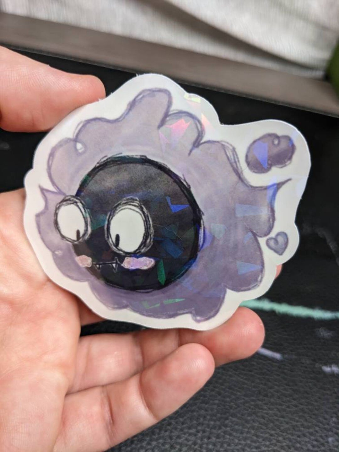 Holographic Gastly Pokemon Fanart Sticker, Sketchy Style - Etsy