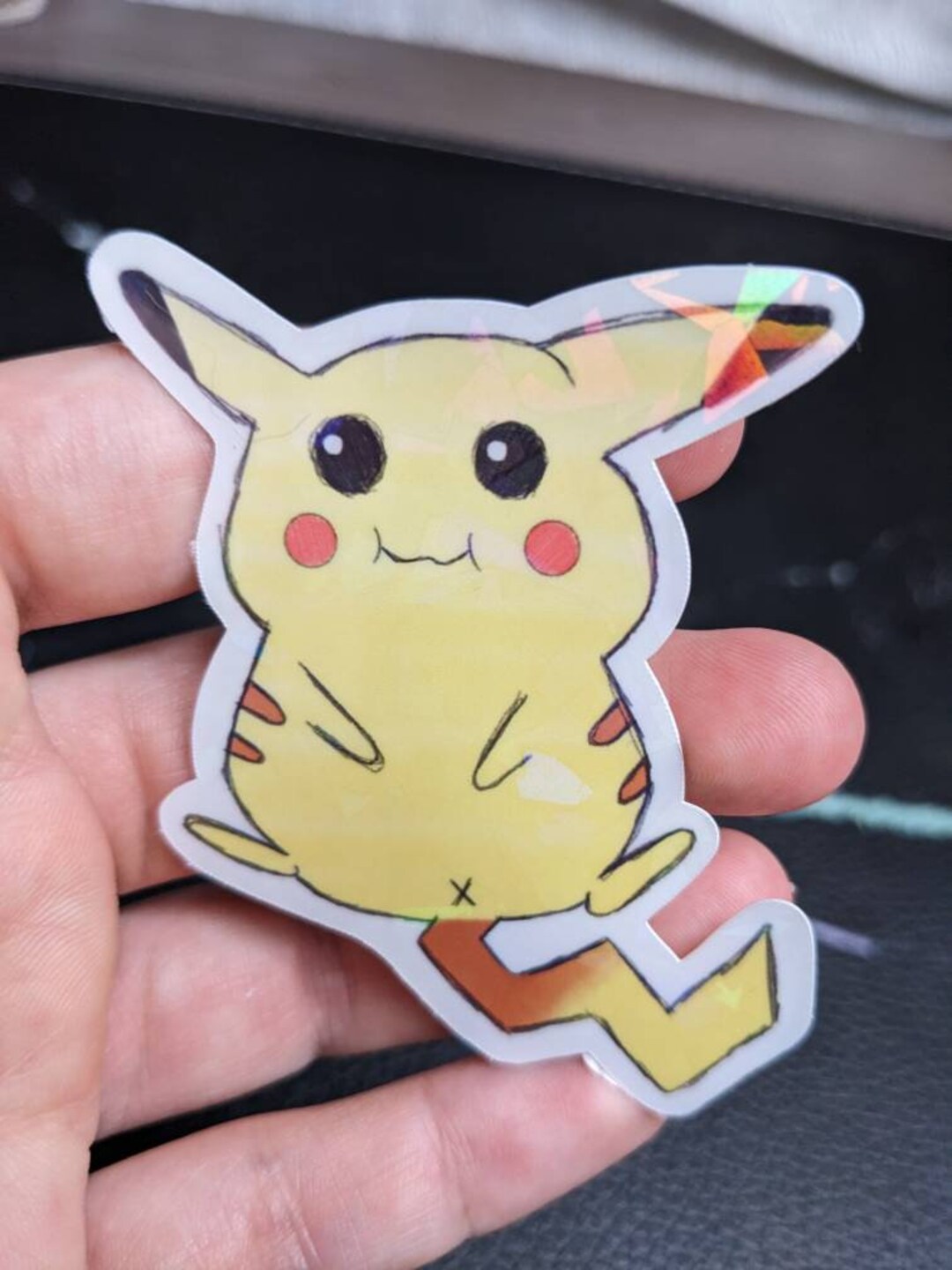 Holographic Pikachu Pokemon Fanart Sticker, Sketchy Style Sticker - Etsy