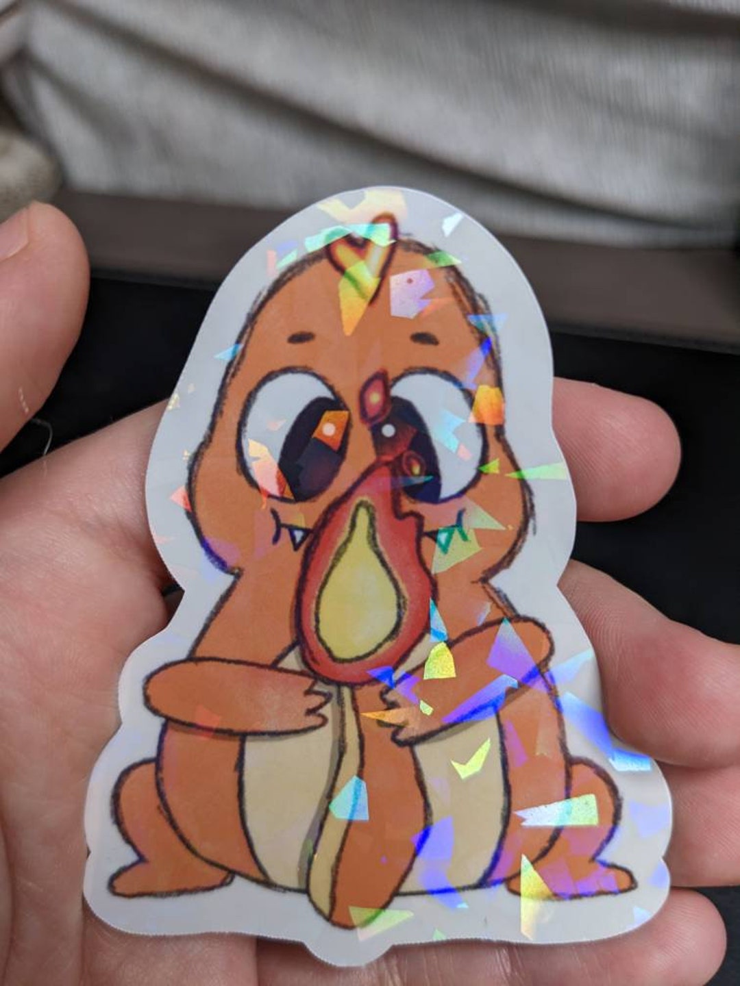 Charmander Sticker Holographic Fanart, Gastly, Pikachu, Waterproof ...
