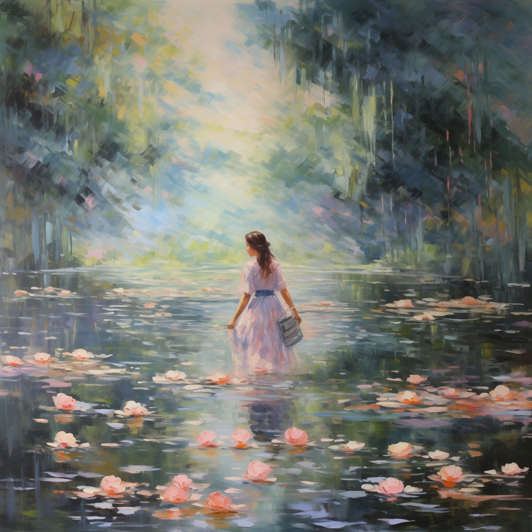 Madame Monet in Giverny - Impressionist Art Painting Poster or Printed ...