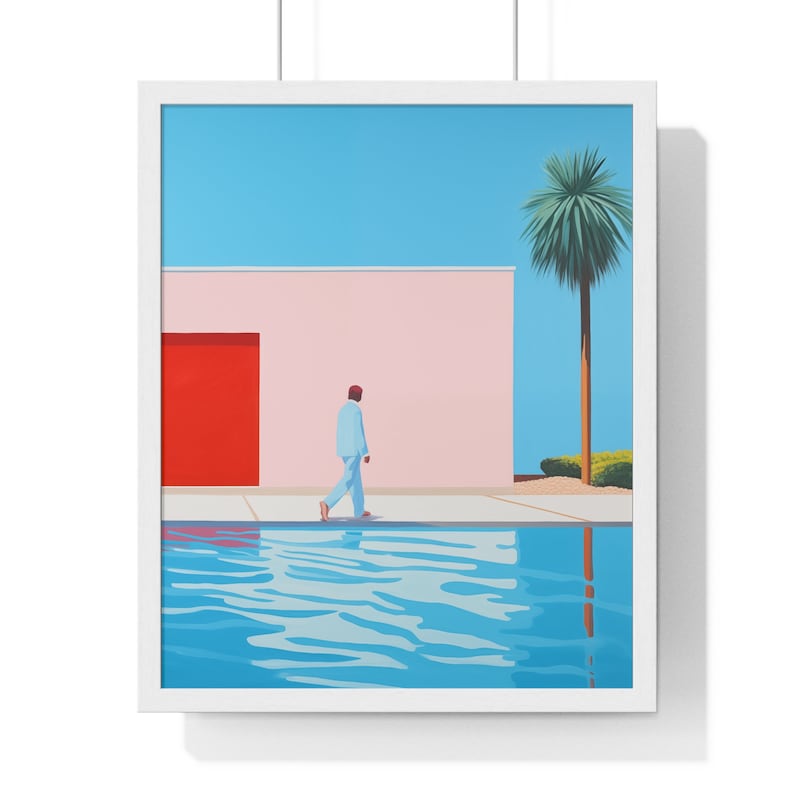 Minimalist Summer Pool Art Print - Hockney Inspired (digital Print) - Etsy