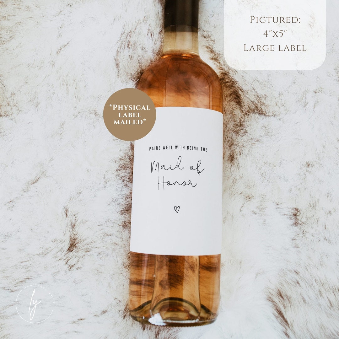 Maid of Honor Champagne Sticker Maid of Honor Proposal Bridesmaid Gift ...