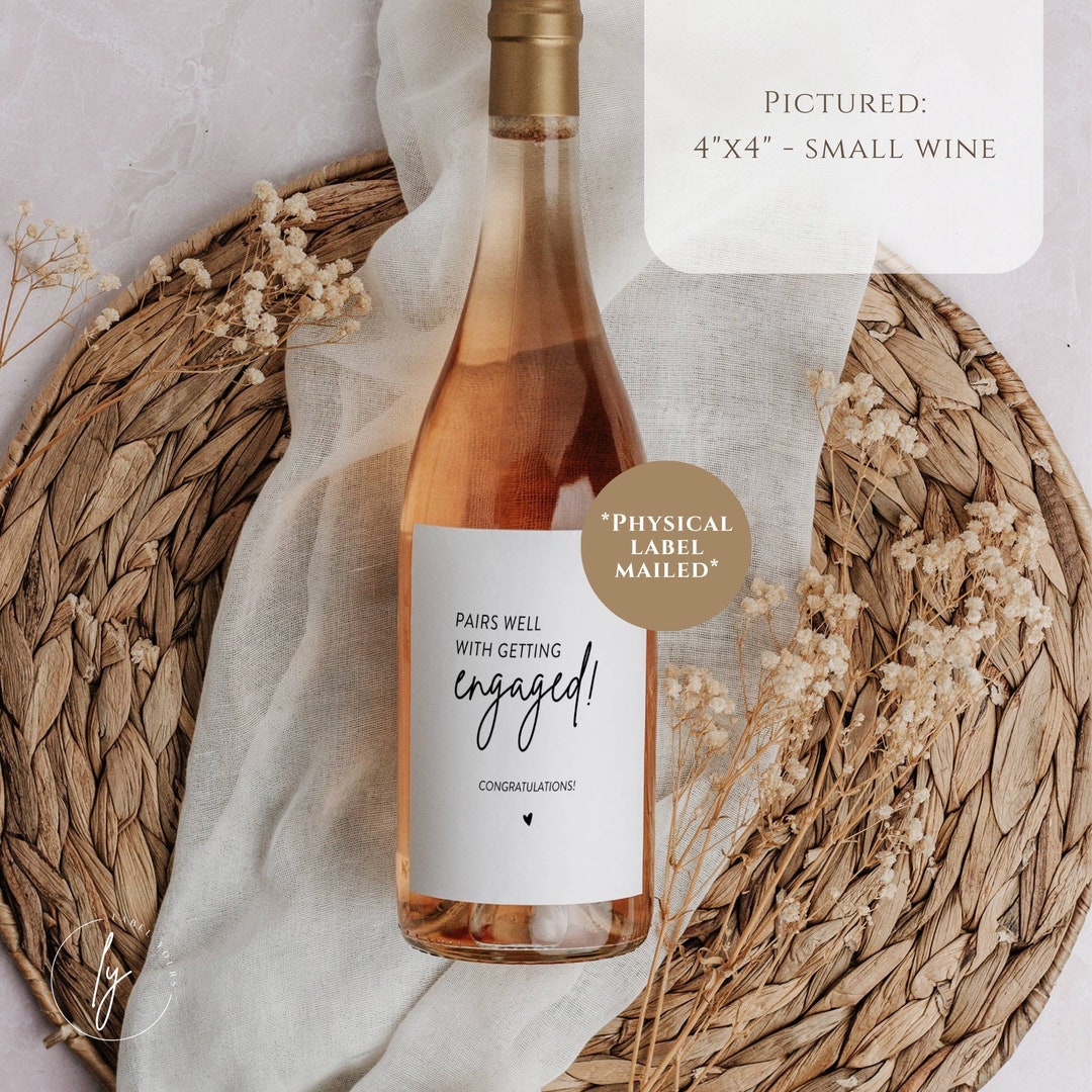 Engagement Wine Label, Engagement Gift for Couple, Wedding Gift ...