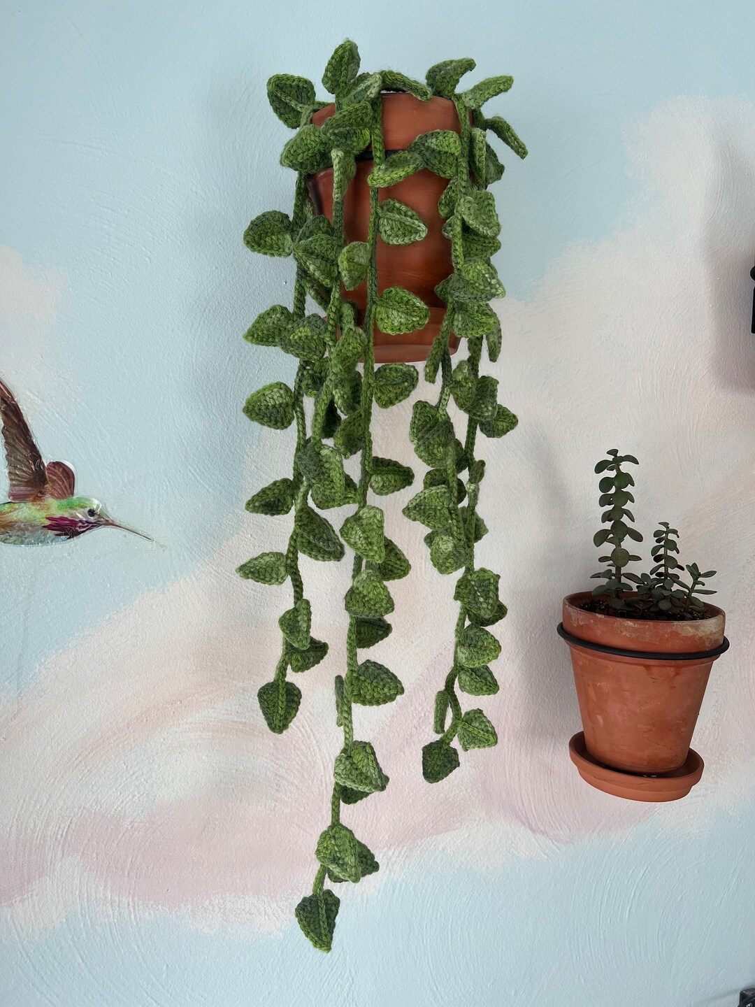Crochet Fake Vining Pothos House Plant, Faux Leafy Vine - Etsy