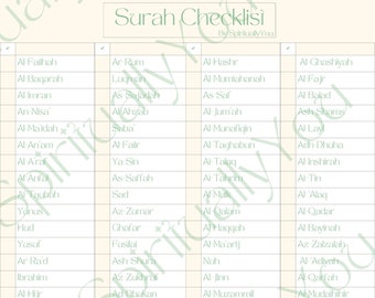 Hifz Checklist - Etsy Australia