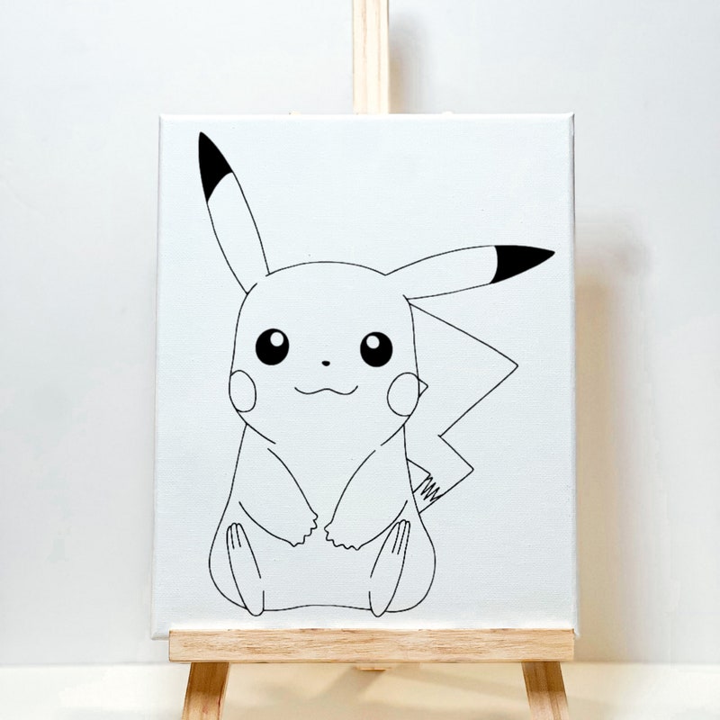 Pikachu Canvas to Paint - Etsy