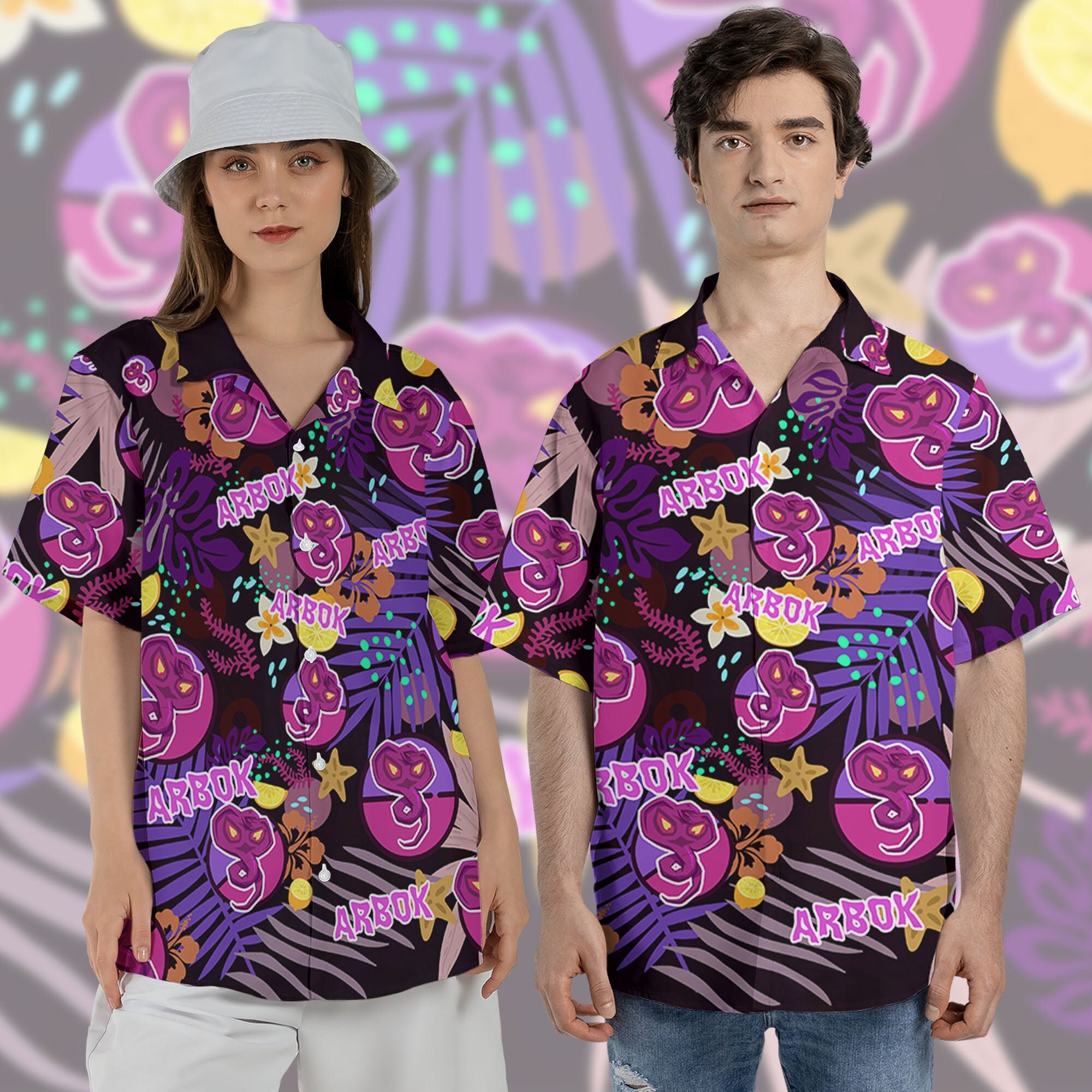 PKM Arbok Fun Lemon Hawaiian Shirt, PKM Button Up Shirt, Anime Hawaiian ... PKM Arbok Fun Lemon Hawaiian Shirt, PKM Button Up Shirt, Anime Hawaiian ...