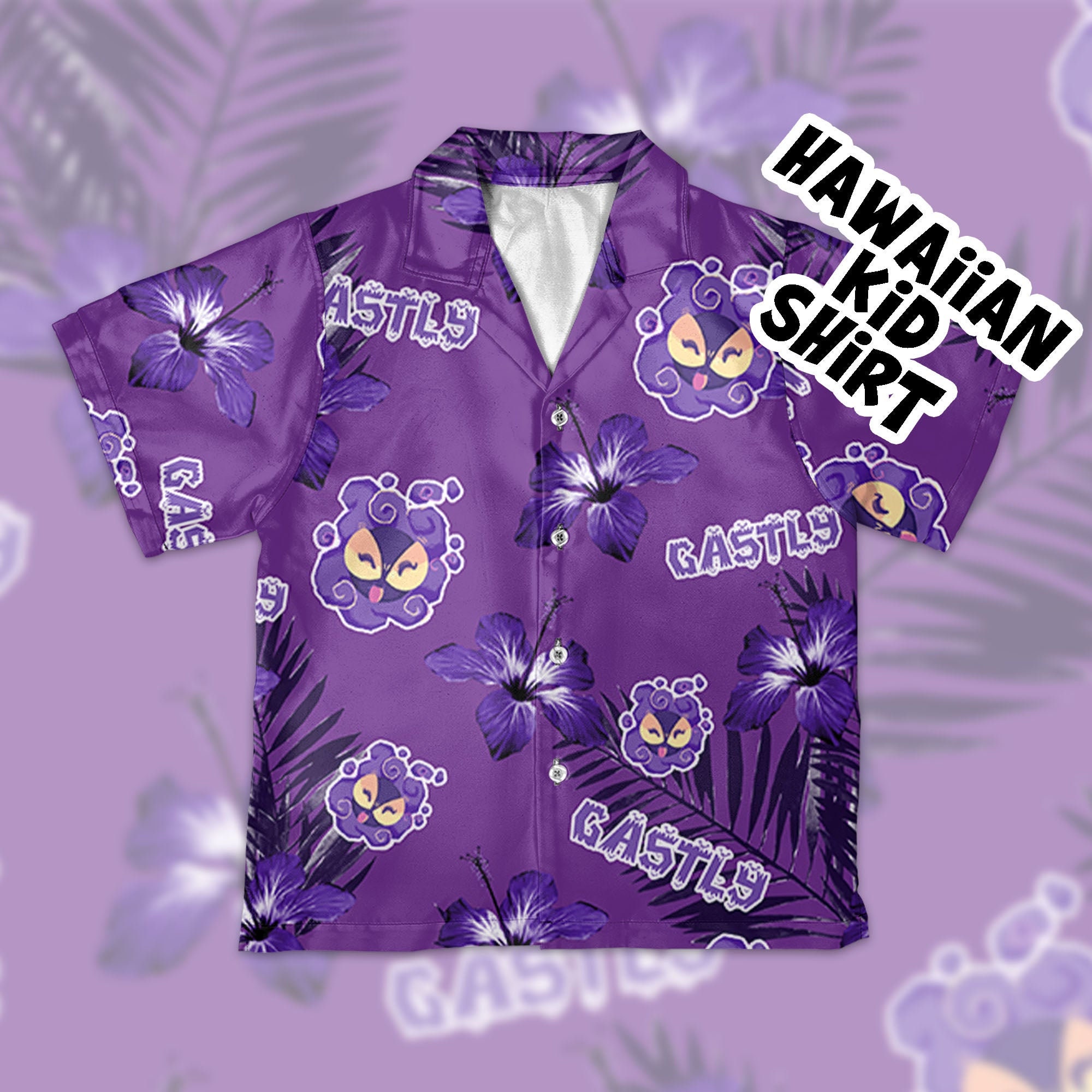 PKM Gastly Hawaiian Hibiscus Flower Pattern shirt sold by Brian Burton ...