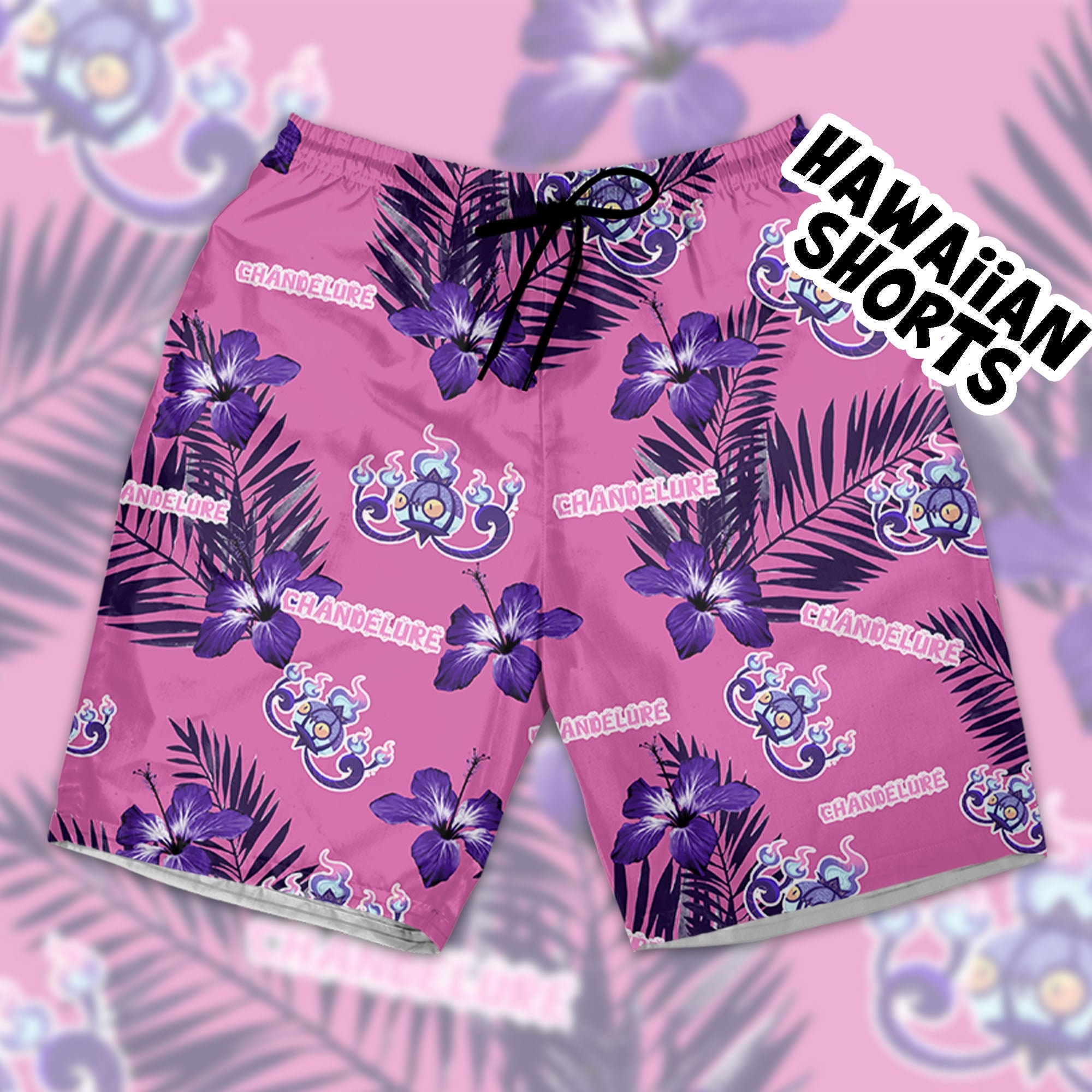 PKM Chandelure Hawaiian Hibiscus Flower Pattern shirt, PKM Birthday ...