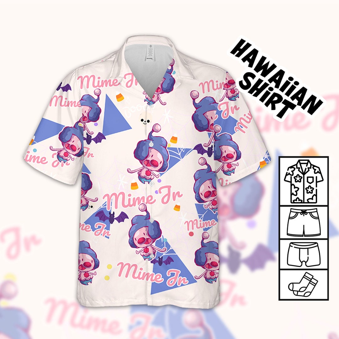 Pokemon Mime Jr Fun Ghost Pokemon Pattern Shirt Anime Hawaian - Etsy