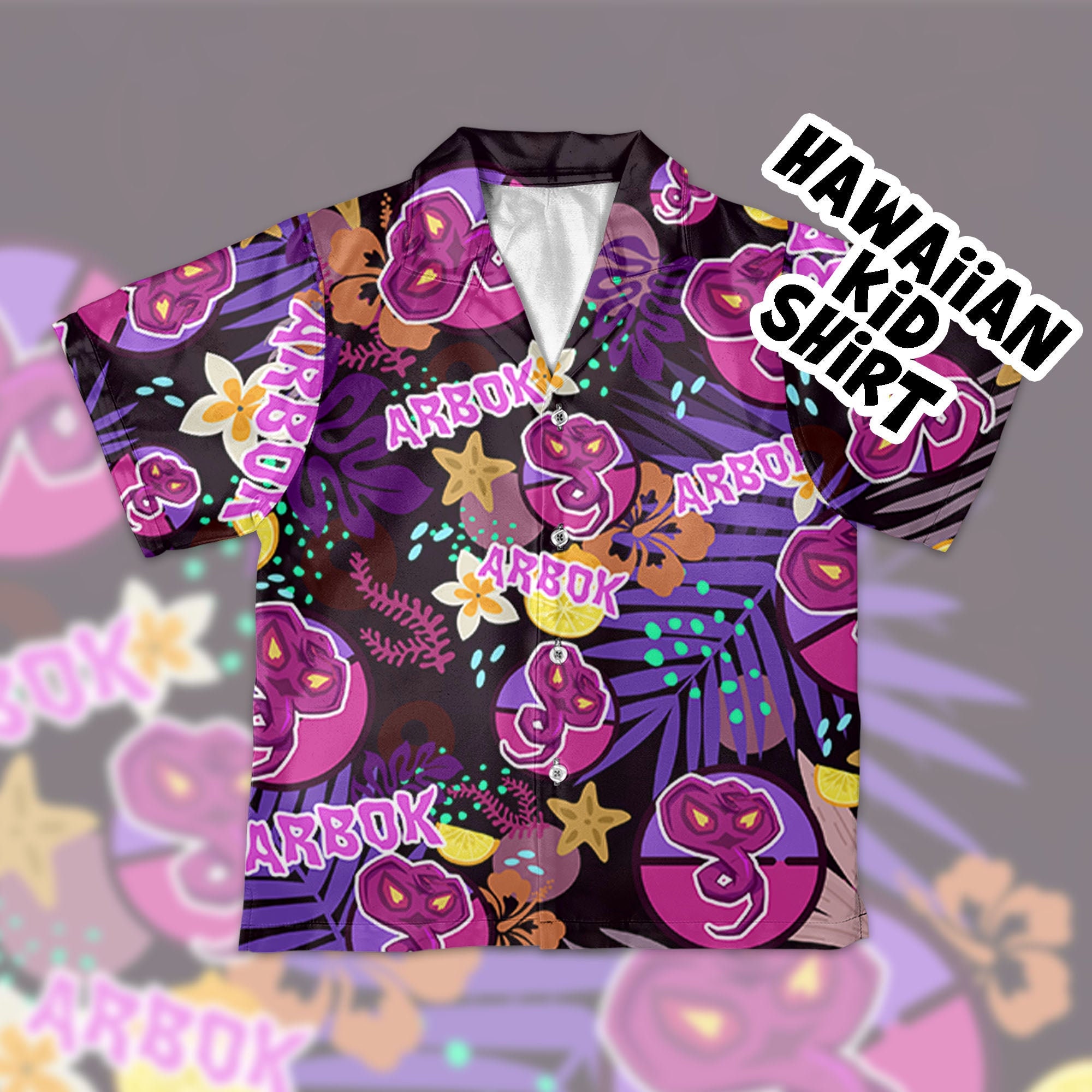 PKM Arbok Fun Lemon Hawaiian Shirt, PKM Button Up Shirt, Anime Hawaiian ... PKM Arbok Fun Lemon Hawaiian Shirt, PKM Button Up Shirt, Anime Hawaiian ...
