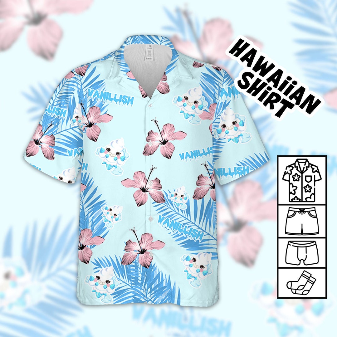 Pokemon Vanillish Hawaiian Hibiscus Flower Pattern Shirt - Etsy
