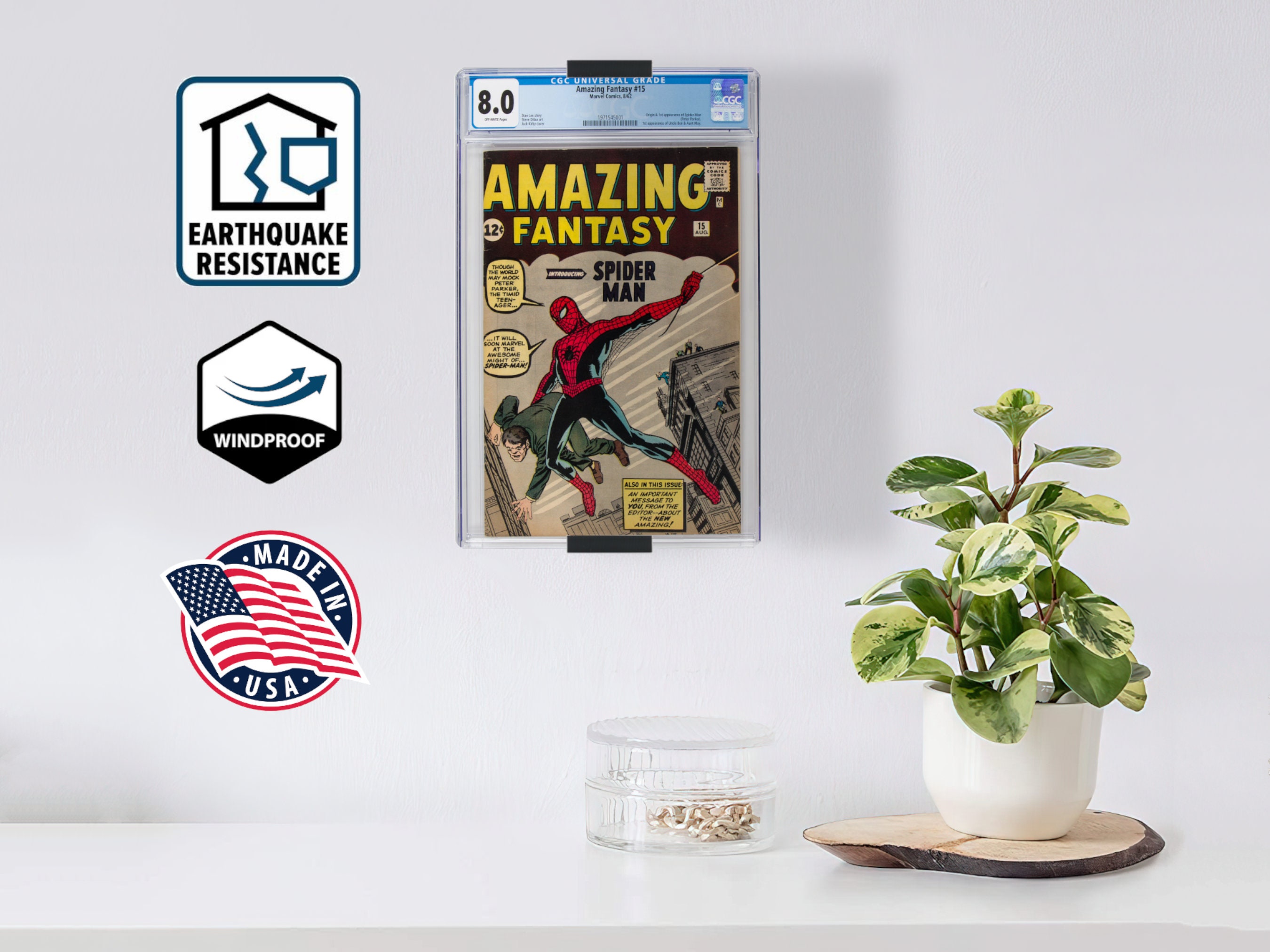 Comic Book Wall Mount/display Stand for Graded and Non-graded CGC, CBCS ...