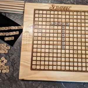 Scrabble Board 20 X 20 Inch laser Engraved Custom Scrabble Board Game ...