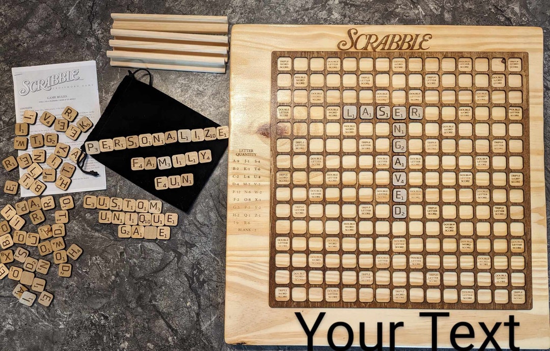 Scrabble Board 20 X 20 Inch laser Engraved Custom Scrabble Board Game ...