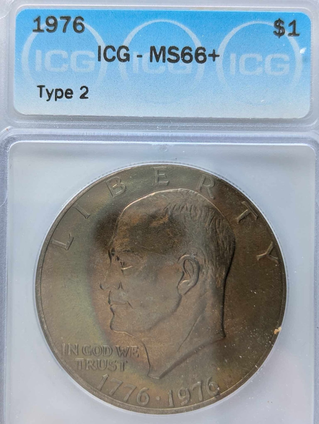 1776-1976 Ike Eisenhower Dollar Type 2 ICG MS66 Toned-beautiful Coin - Etsy